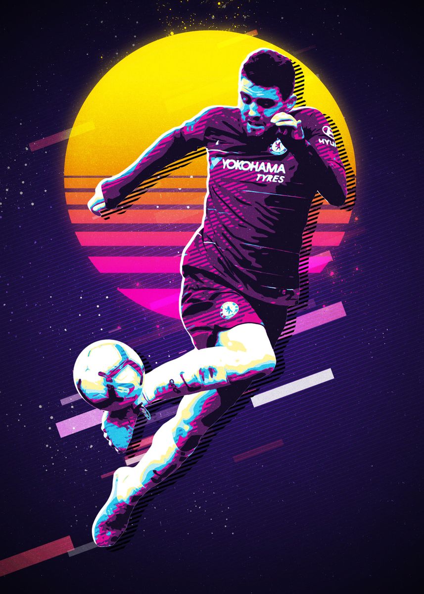 'Football Player Retro' Poster, picture, metal print, paint by Jena ...