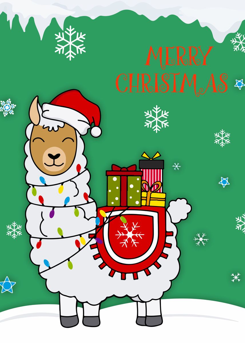 '53 Llama xmas 53' Poster by Kaleigh Leannon | Displate