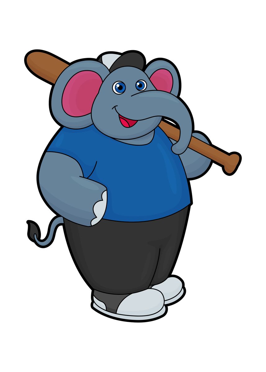 'Elephant Baseball' Poster, picture, metal print, paint by Markus ...