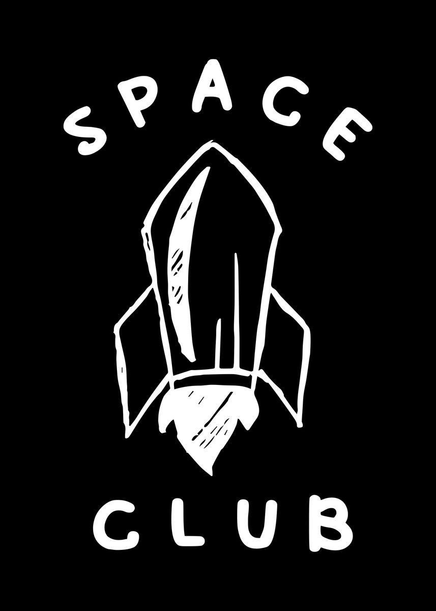 'Space Club' Poster, picture, metal print, paint by Maricris M | Displate