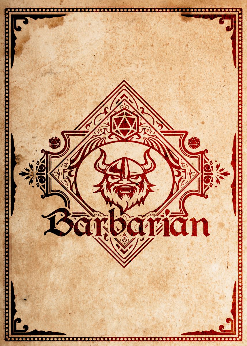 'Barbarian Class emblem' Poster, picture, metal print, paint by ...