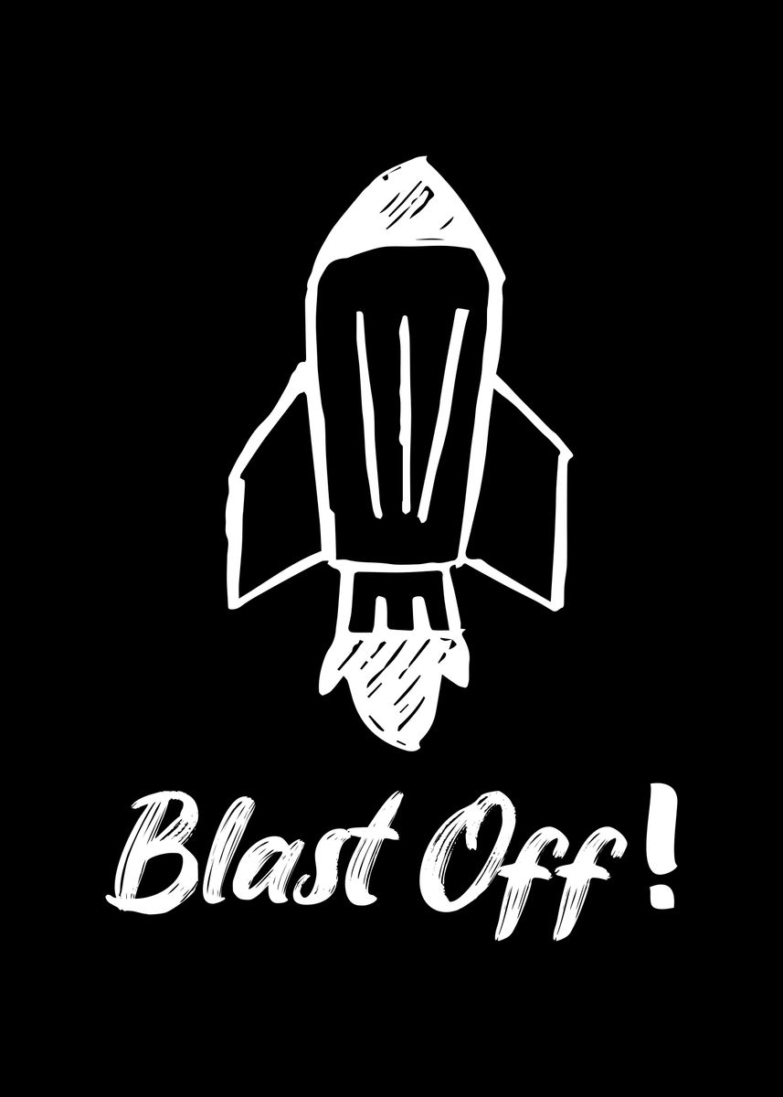 'Rocket Ship Blast Off' Poster, picture, metal print, paint by Maricris ...