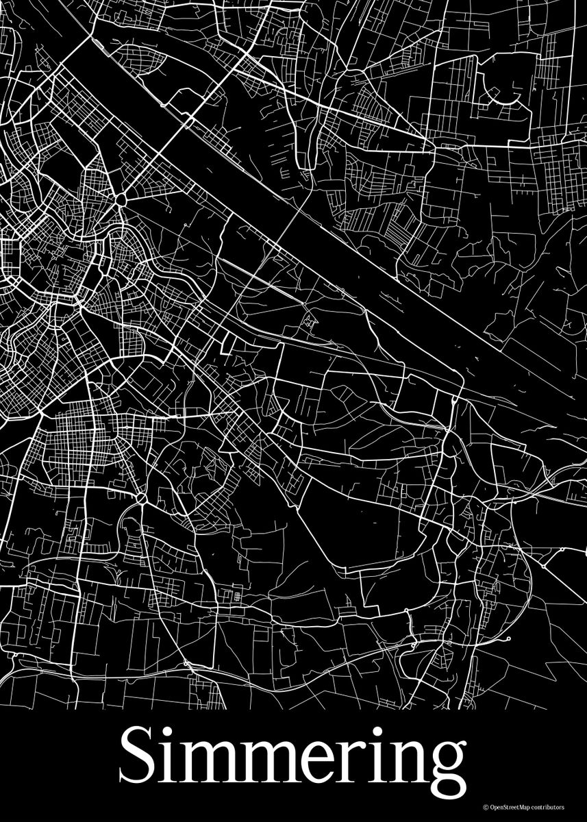 'Simmering Black Map' Poster by Mappingz | Displate