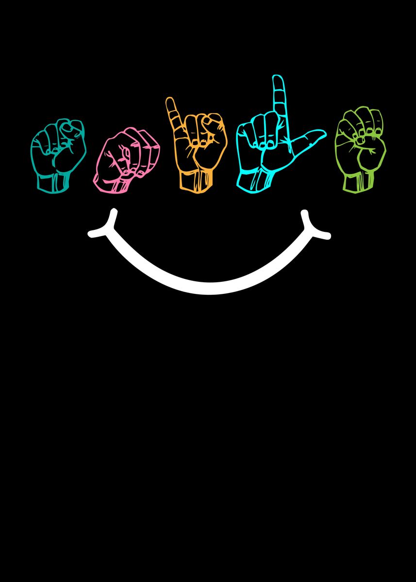'American Sign Language ASL' Poster, picture, metal print, paint by ...