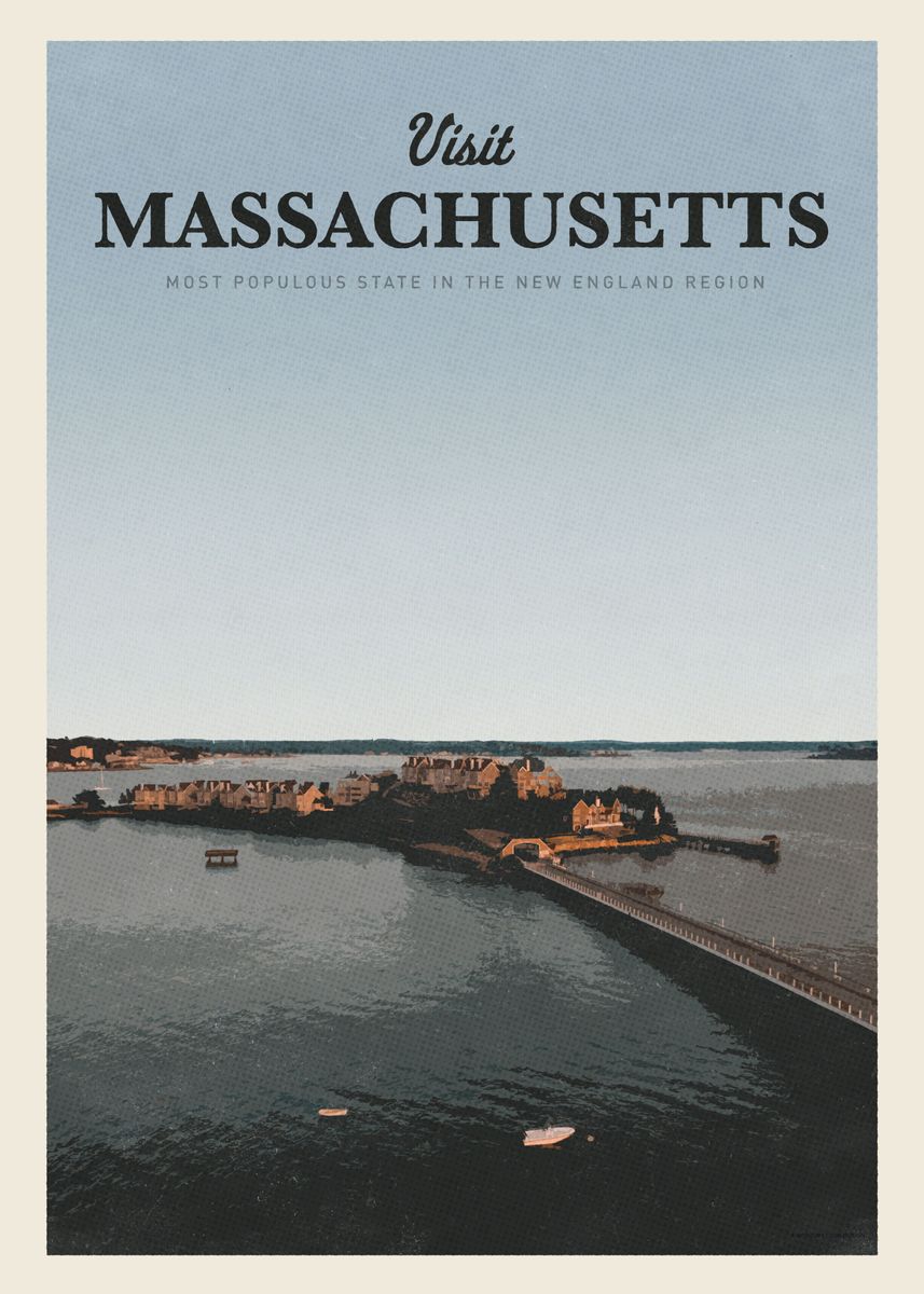 'Visit Massachusetts' Poster, picture, metal print, paint by Mercury ...