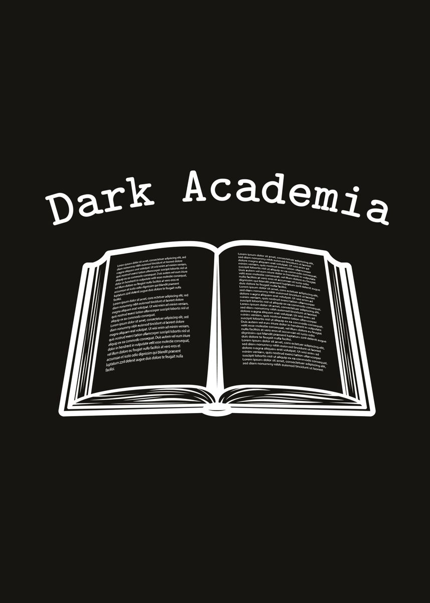 'Dark Academia Open Book' Poster, picture, metal print, paint by ...