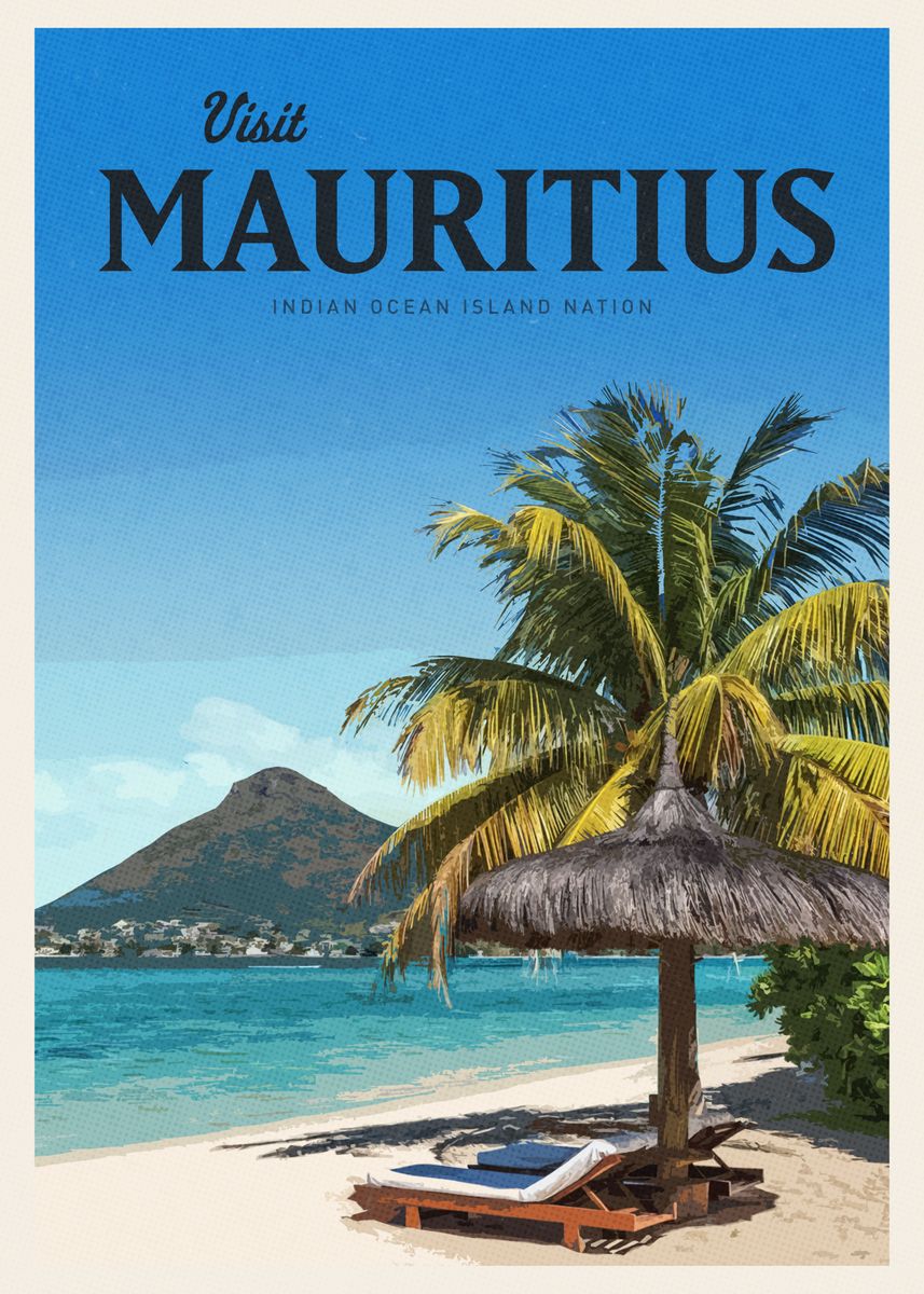 'Visit Mauritius ' Poster, picture, metal print, paint by Mercury Club ...