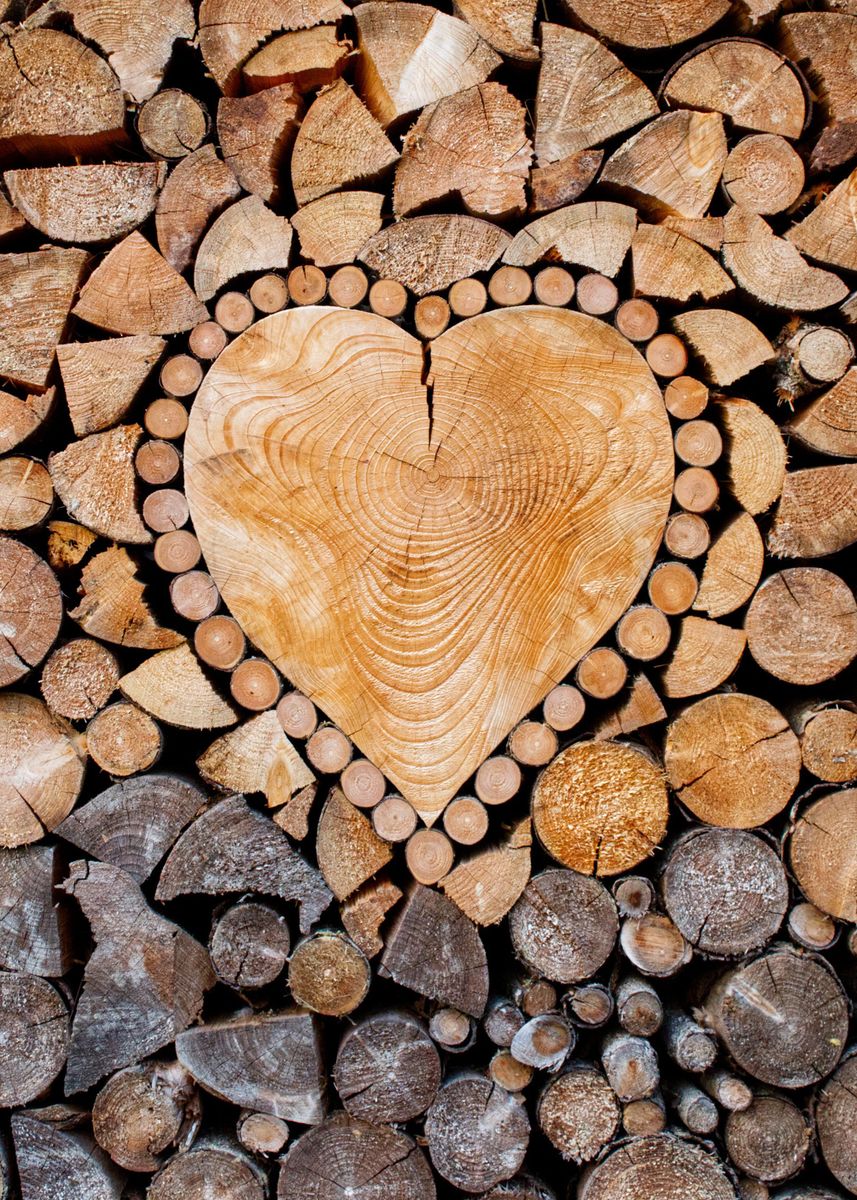 'Wooden love Heart Tree' Poster, picture, metal print, paint by Max ...