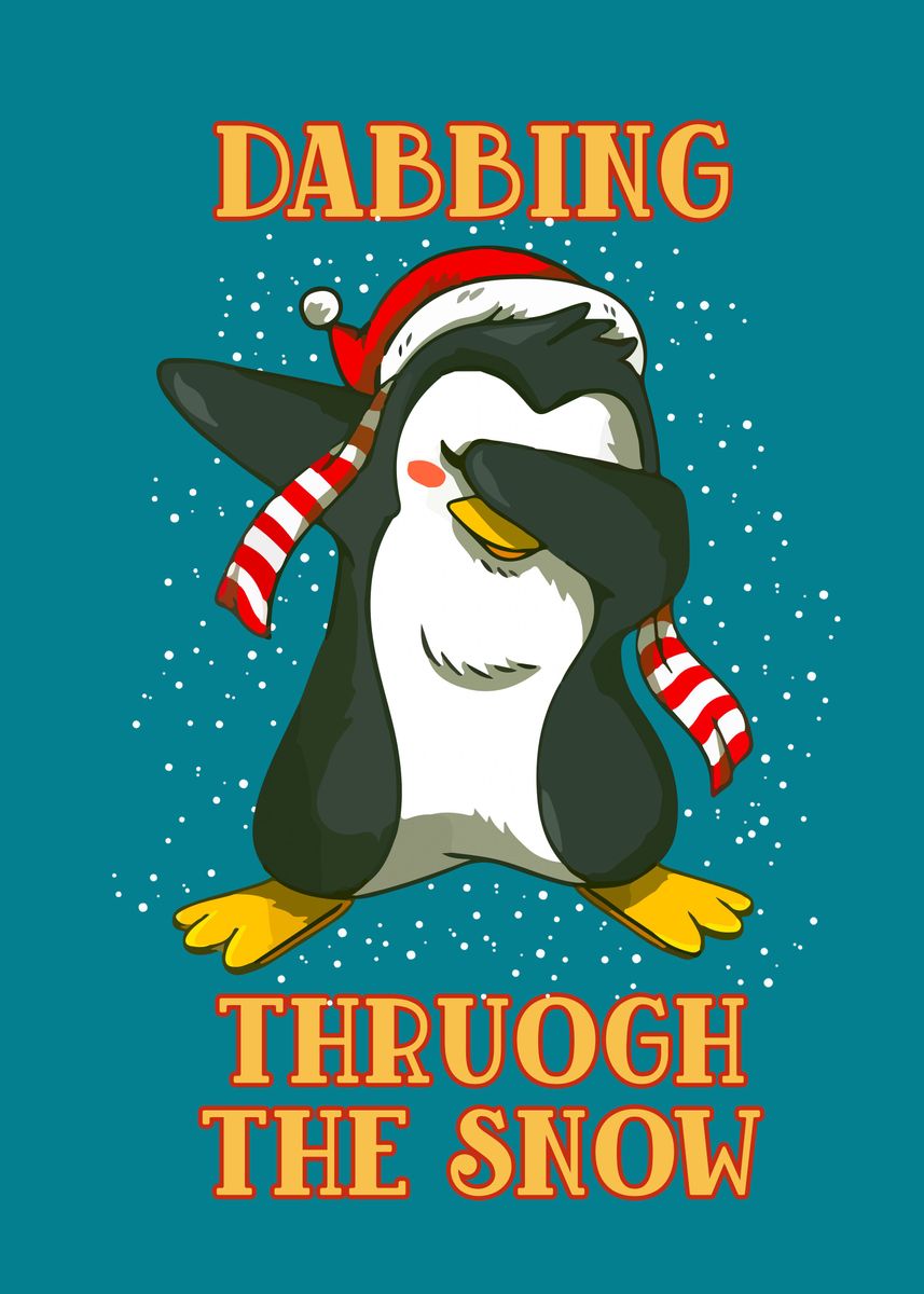 '64 Penguins xmas 64' Poster, picture, metal print, paint by Kaleigh ...