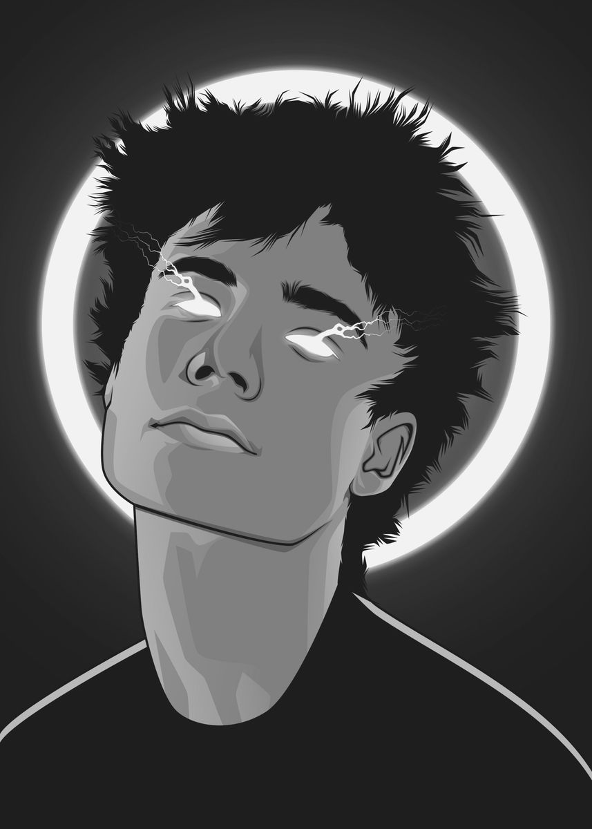 'Jxdn Grayscale' Poster, picture, metal print, paint by Colorize Studio ...