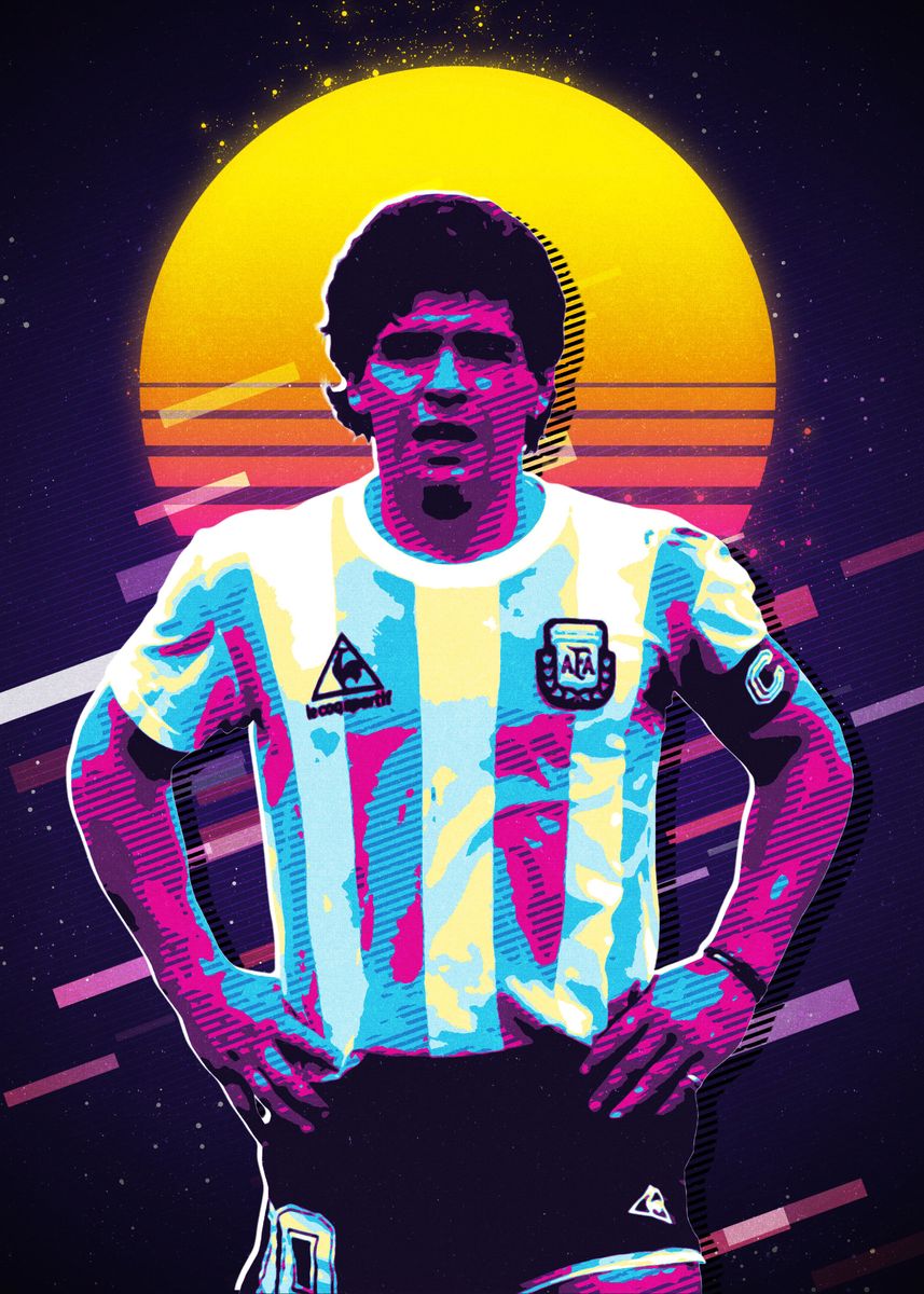 'football player legends' Poster, picture, metal print, paint by Retro ...