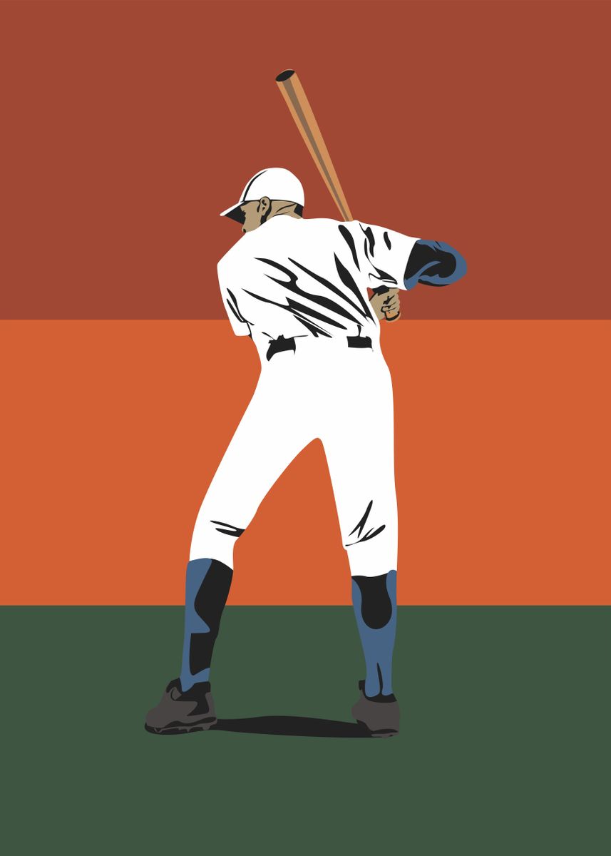 'baseball player' Poster, picture, metal print, paint by Ratna Mutia ...