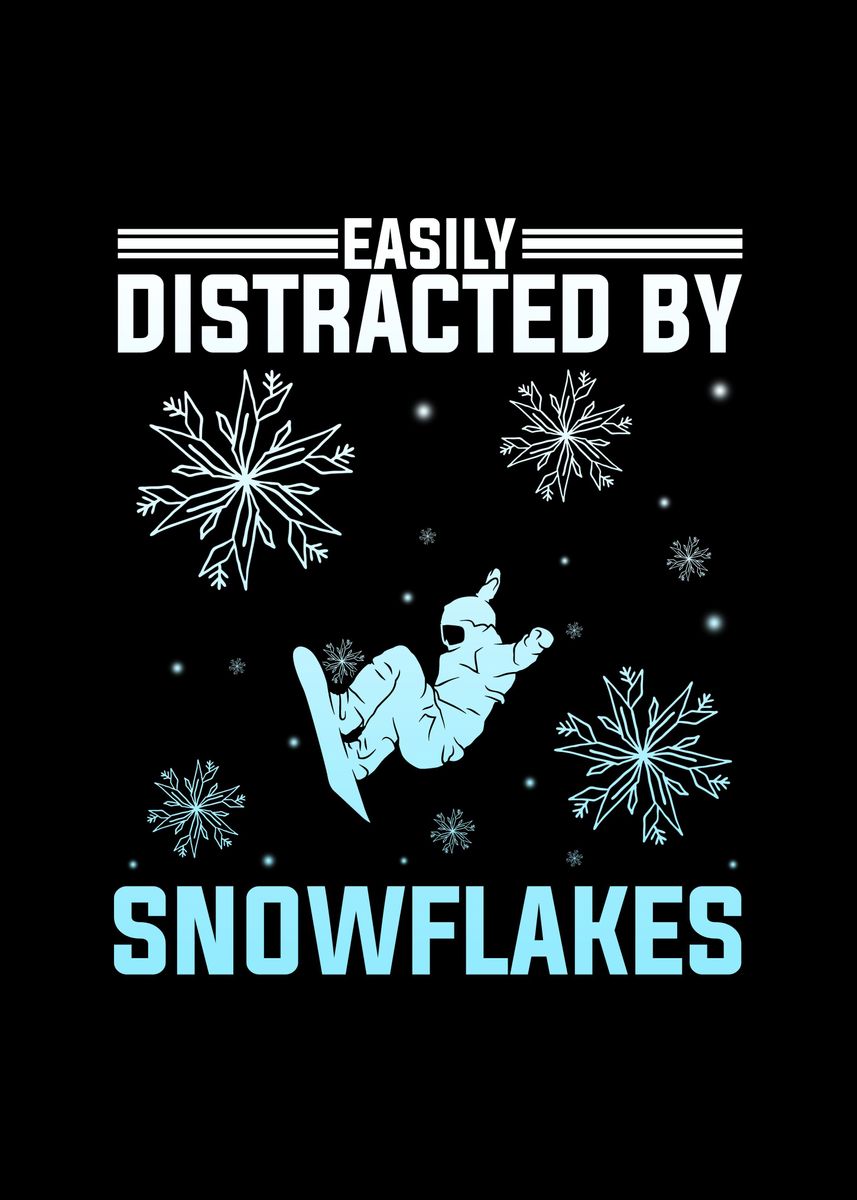 'Snowboard Snowflakes Gifts' Poster, picture, metal print, paint by TW ...