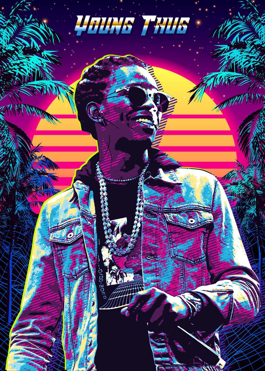 'Young Thug' Poster, picture, metal print, paint by Bestselling Music ...