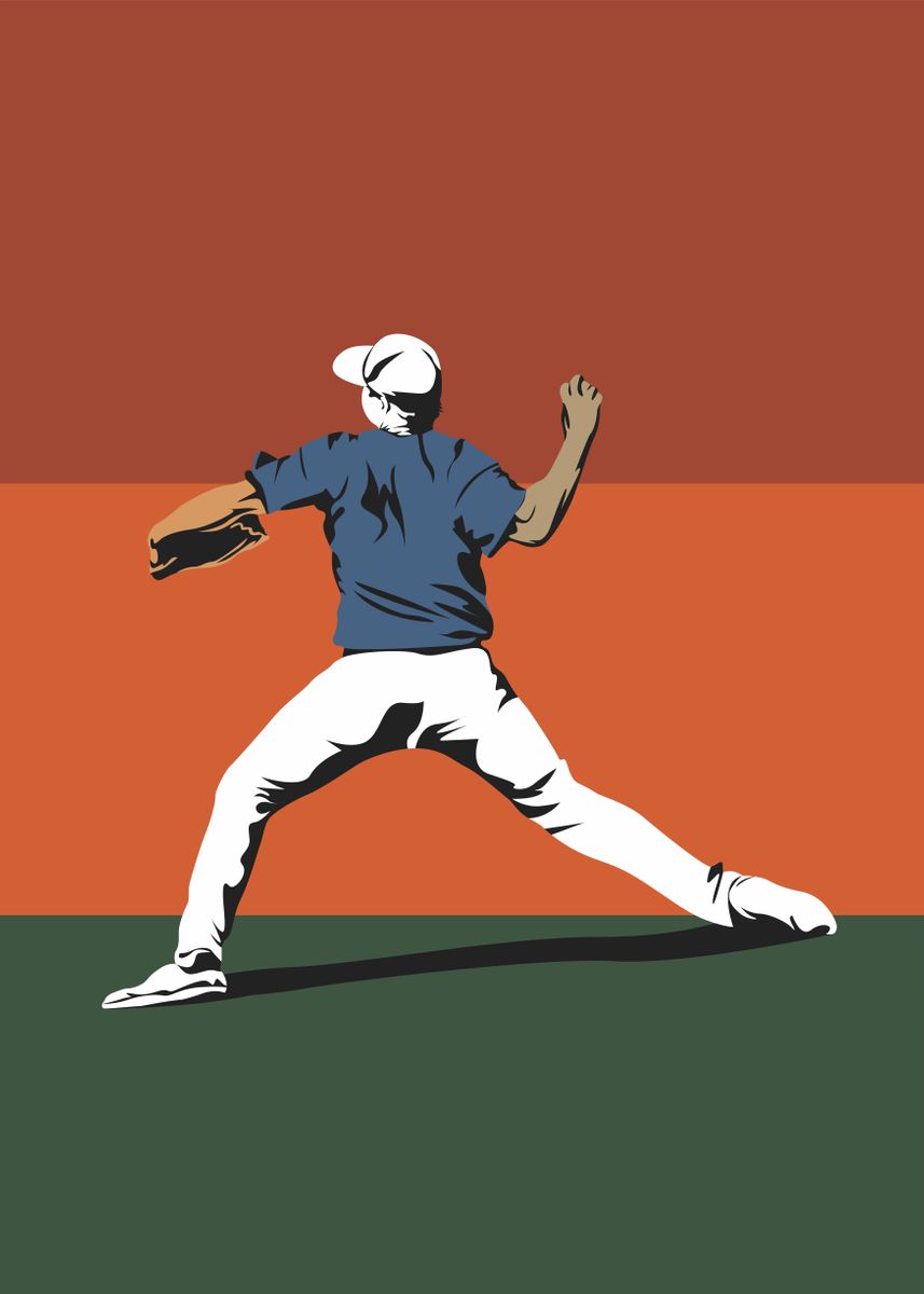 'baseball player' Poster, picture, metal print, paint by Ratna Mutia ...