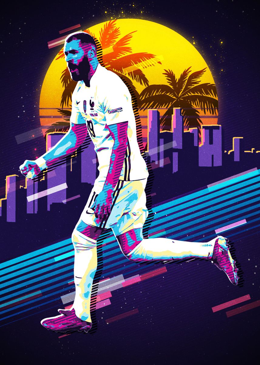 'Karim Benzema Football' Poster by EPL Retro | Displate