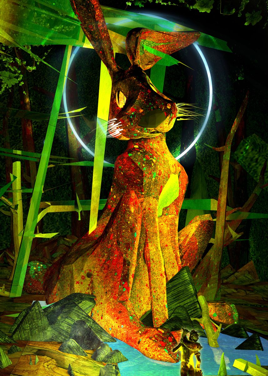 'The Rabbit King' Poster, picture, metal print, paint by Kingdom of the ...