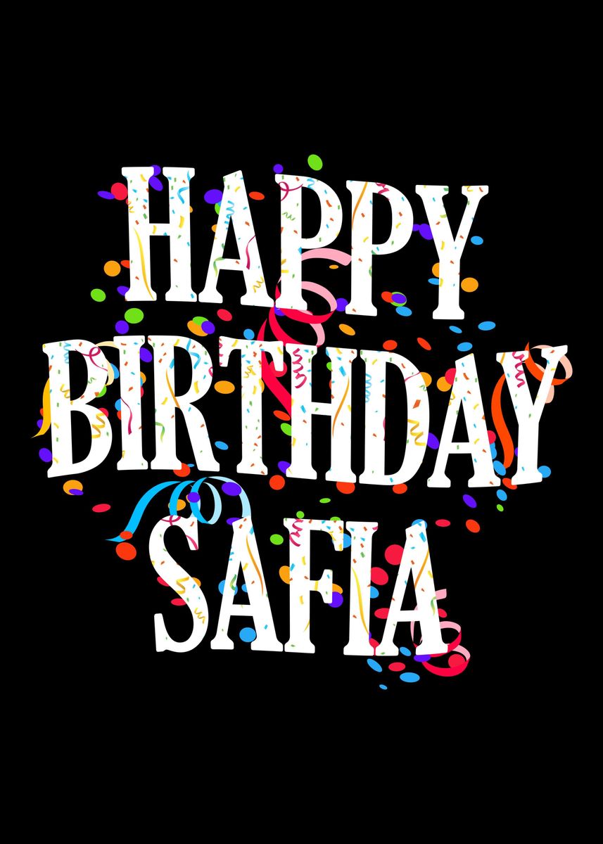 'Happy Birthday Safia' Poster, picture, metal print, paint by ...