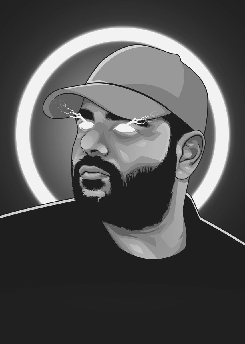 'Masked Wolf Bnw' Poster by Colorize Studio | Displate