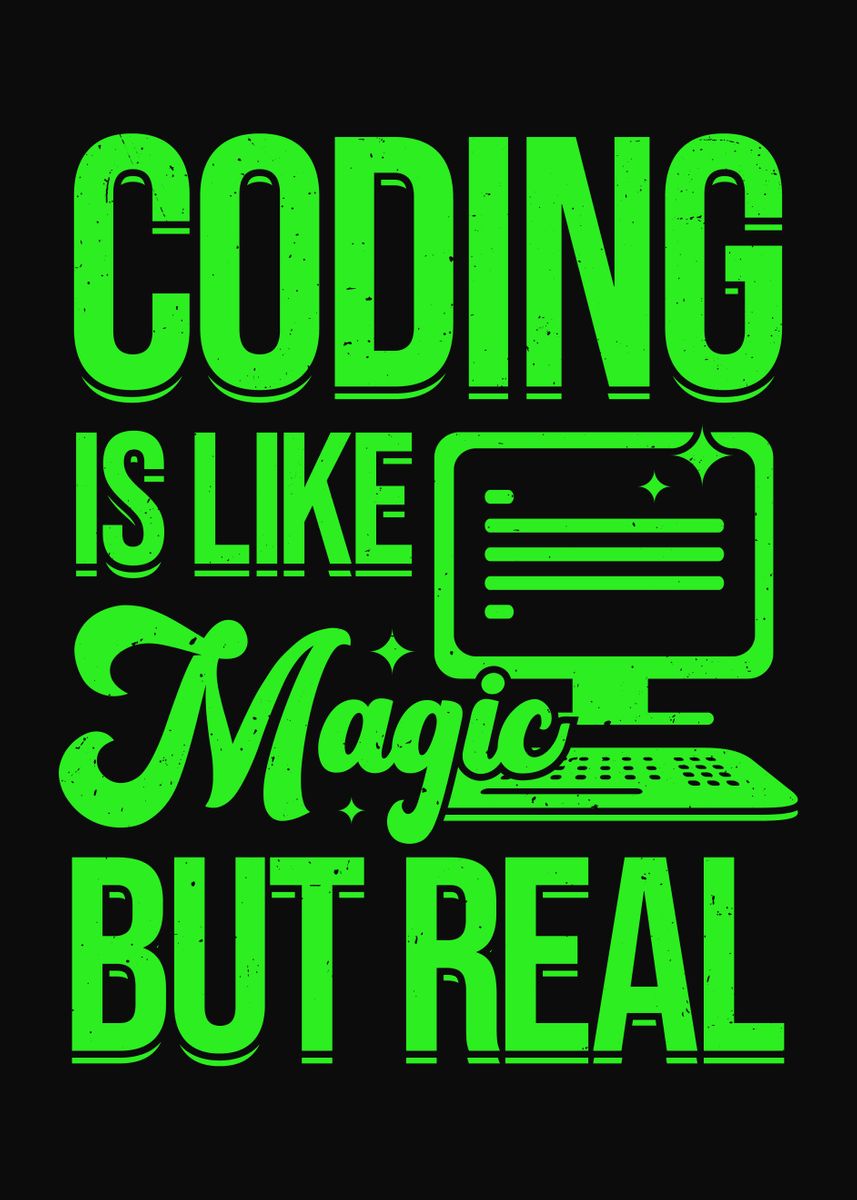 'Coding Programmer Design' Poster, picture, metal print, paint by ...