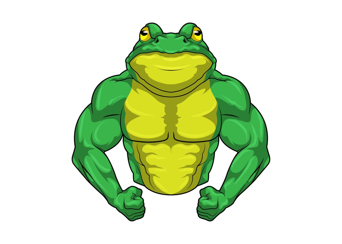 'Toad Bodybuilder Muscles' Poster by Markus Schnabel | Displate