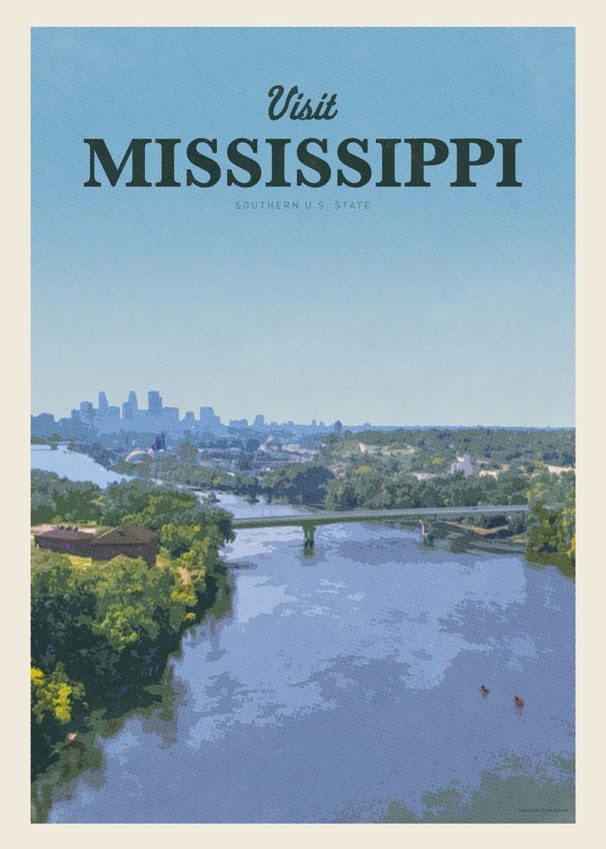 Visit Mississippi Poster Picture Metal Print Paint By Mercury Club
