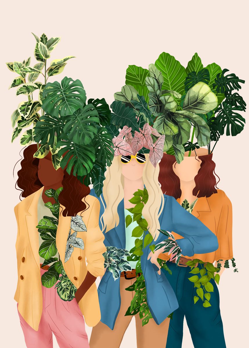 'Plants And Girls' Poster by Gush Art Studio | Displate