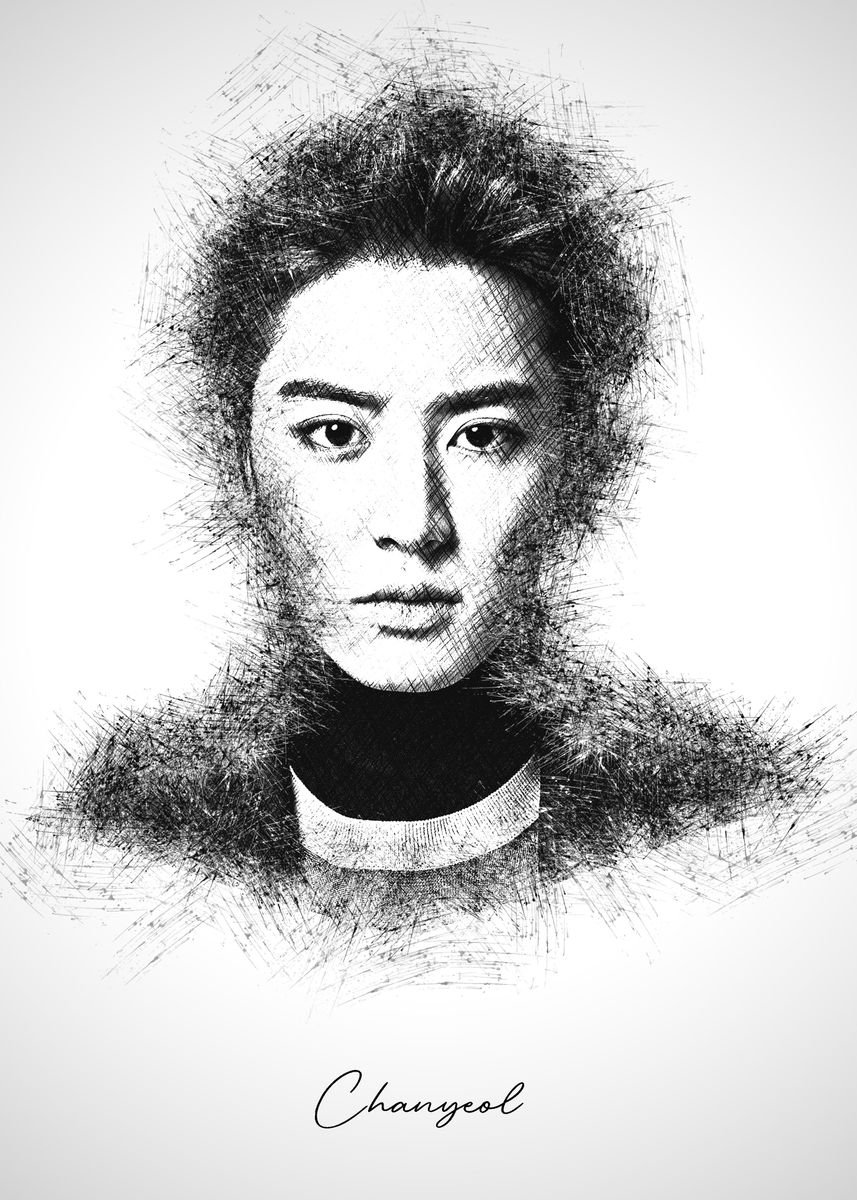 'Chanyeol EXO' Poster, picture, metal print, paint by Clay Williams ...