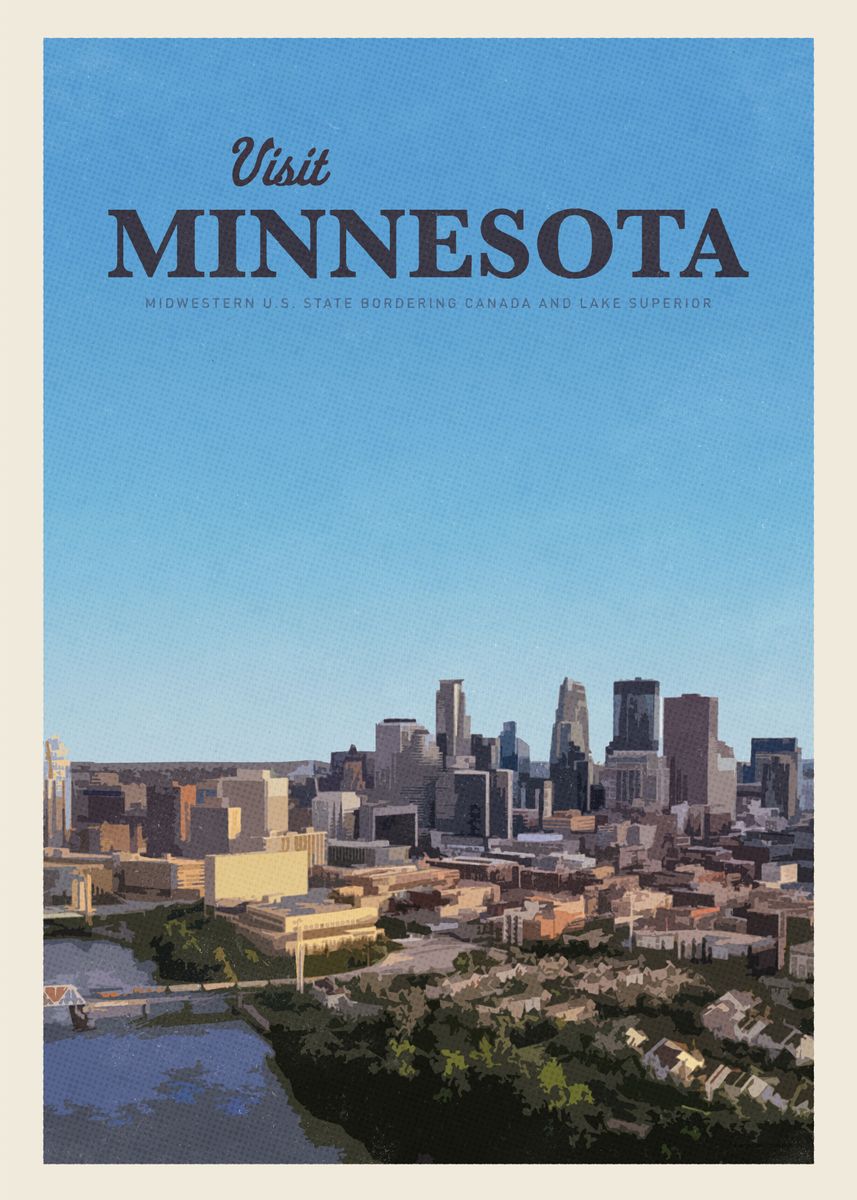 'Visit Minnesota' Poster, picture, metal print, paint by Mercury Club ...