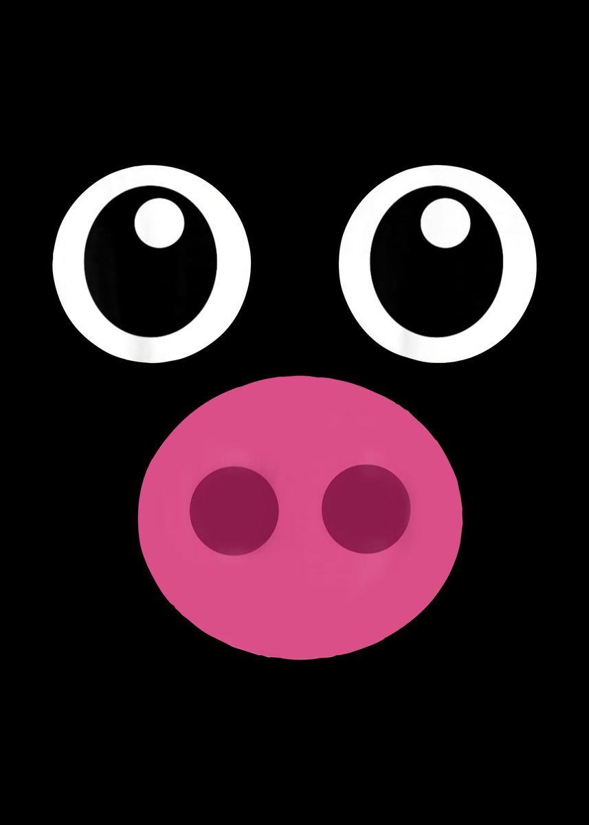 'Funny Pig Face' Poster, picture, metal print, paint by jantikusuma ...