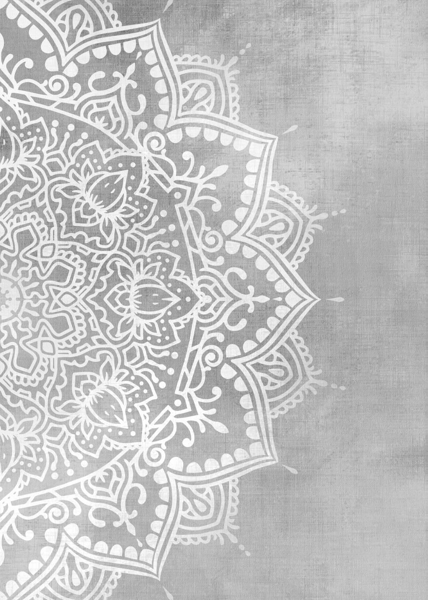 'Gray Mandala no 38b' Poster, picture, metal print, paint by Aga ...