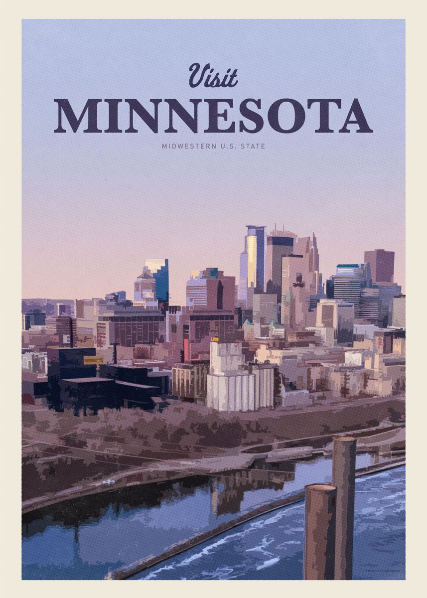 'Visit Minnesota' Poster, picture, metal print, paint by Mercury Club ...