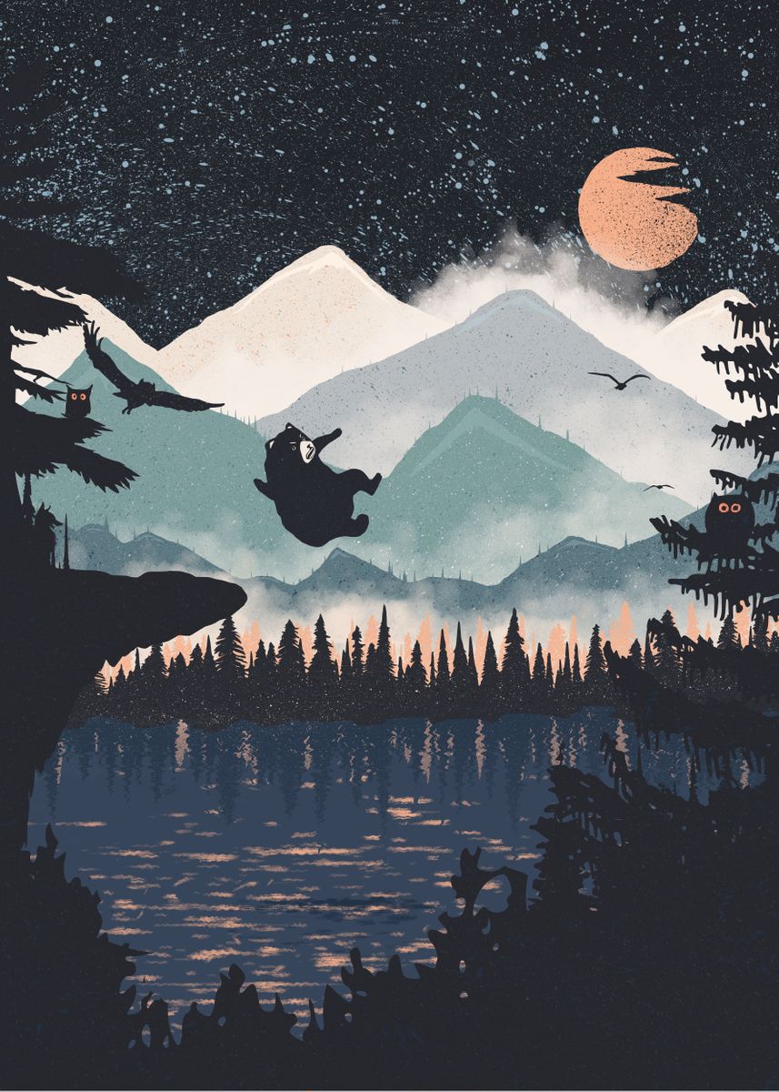 'Night Jump' Poster by Ilya Danilov | Displate