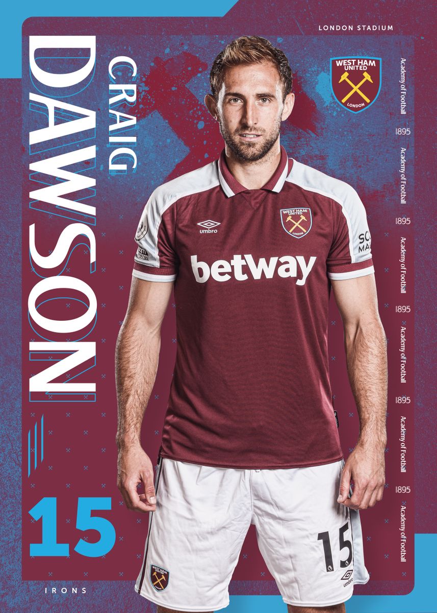 'Dawson' Poster, picture, metal print, paint by West Ham United F.C ...