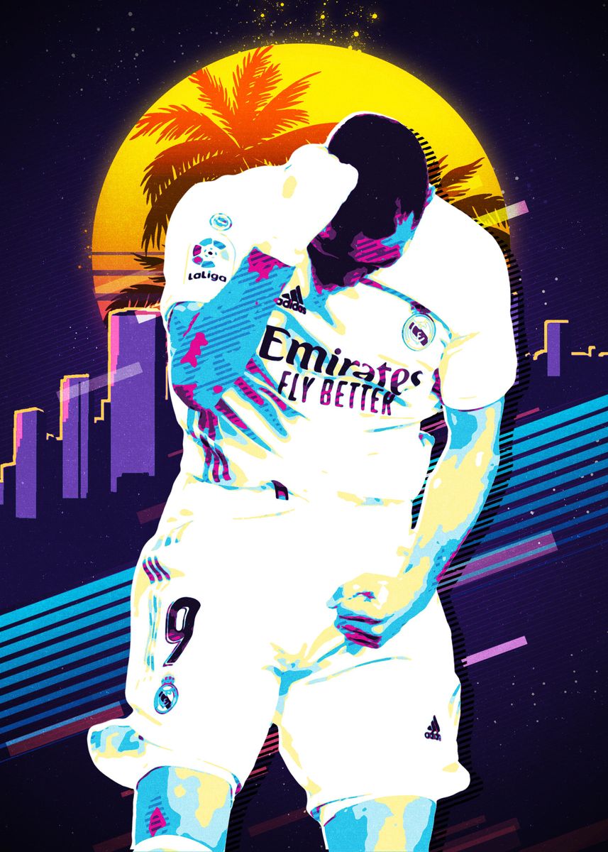 'Karim Benzema Football' Poster by EPL Retro | Displate