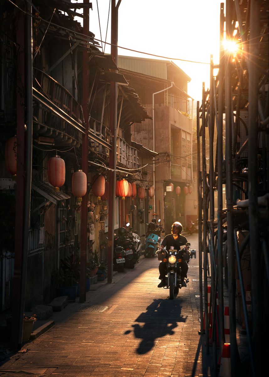 'Sunset street view' Poster, picture, metal print, paint by JIAJYUN ...