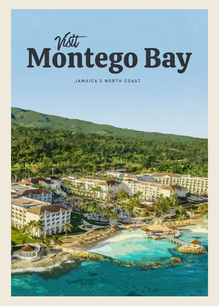 'Visit Montego Bay' Poster, picture, metal print, paint by Mercury Club ...