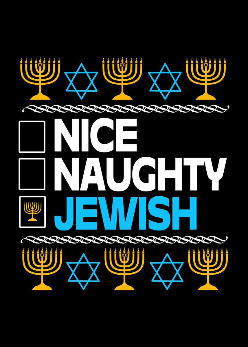 'Nice Naughty Jewish' Poster by FunnyGifts | Displate