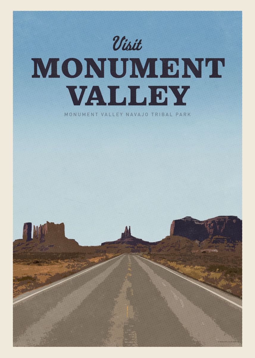 'Visit Monument Valley' Poster, picture, metal print, paint by Mercury ...