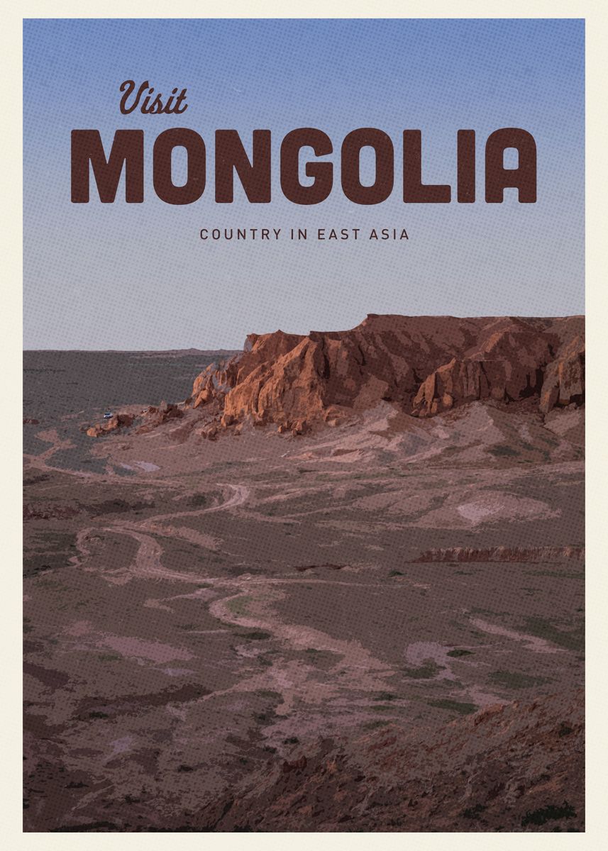 'Visit Mongolia' Poster, picture, metal print, paint by Mercury Club ...