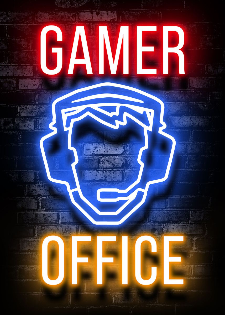 'Gamer office gaming' Poster, picture, metal print, paint by Kitty Kit ...