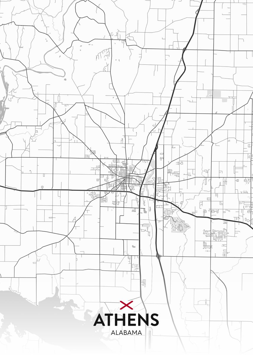 'Athens AL' Poster, picture, metal print, paint by IMR Designs | Displate