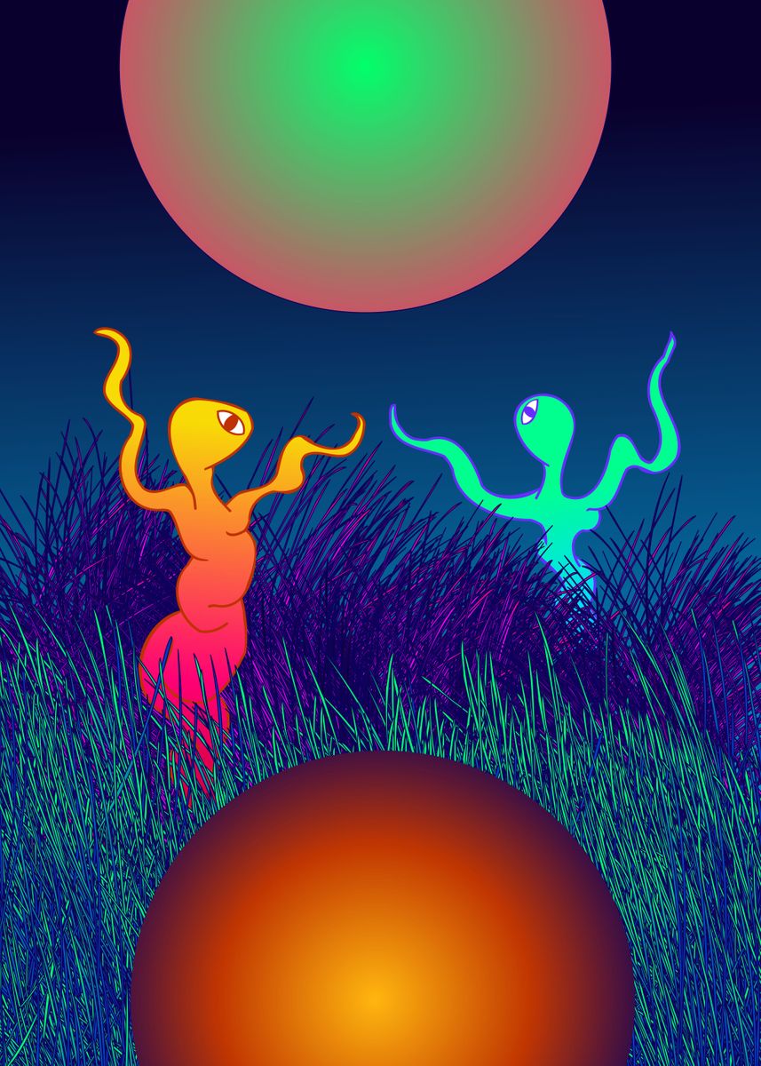 'rituals at night' Poster, picture, metal print, paint by hom hom ...