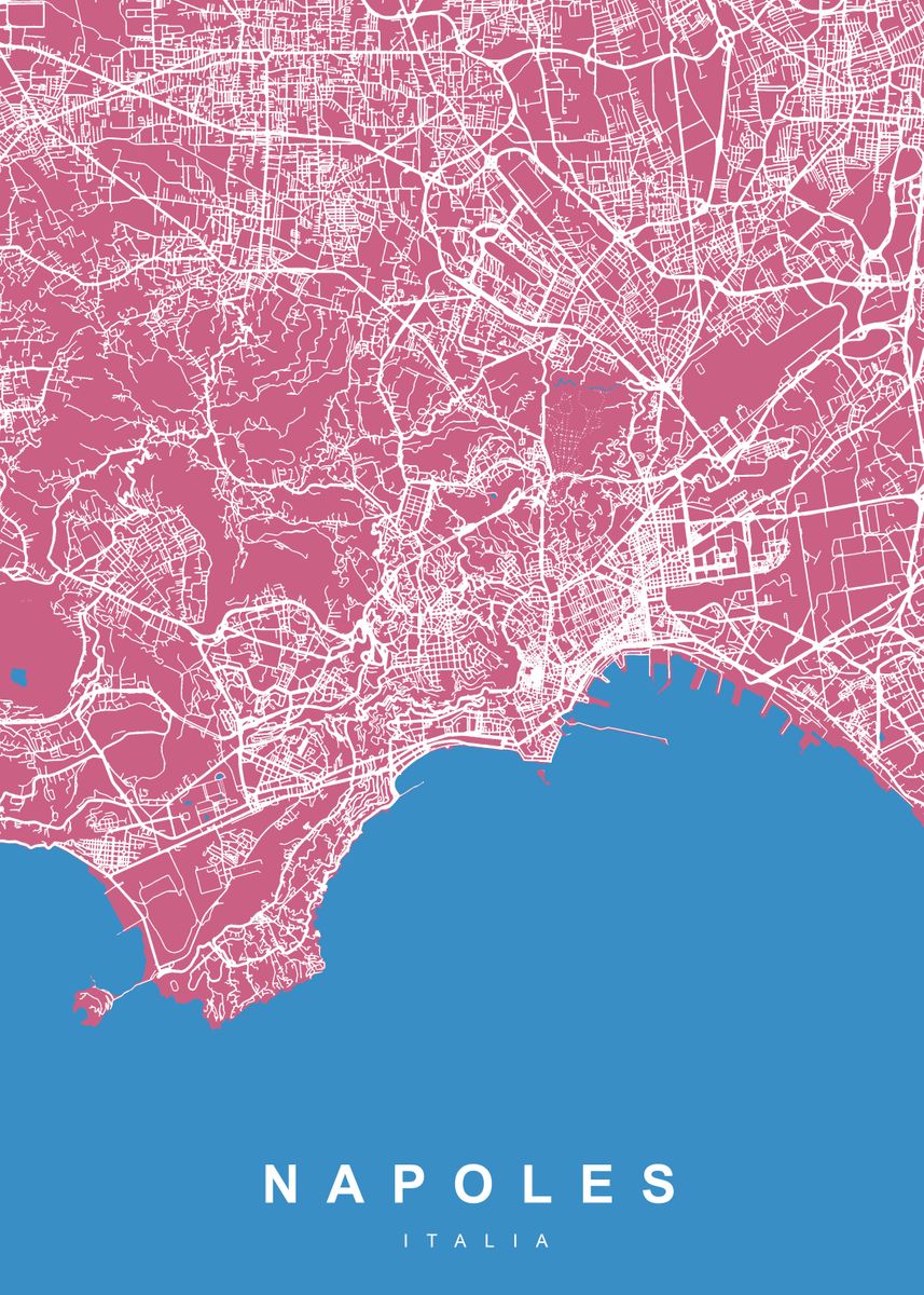 'NAPOLES City Map Italia' Poster by UrbanMaps | Displate