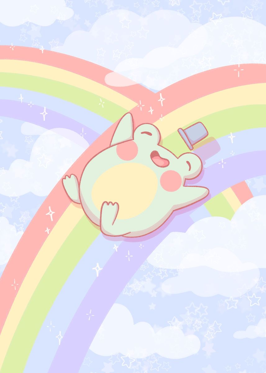 'Fridolin on a Rainbow' Poster by Christina | Displate