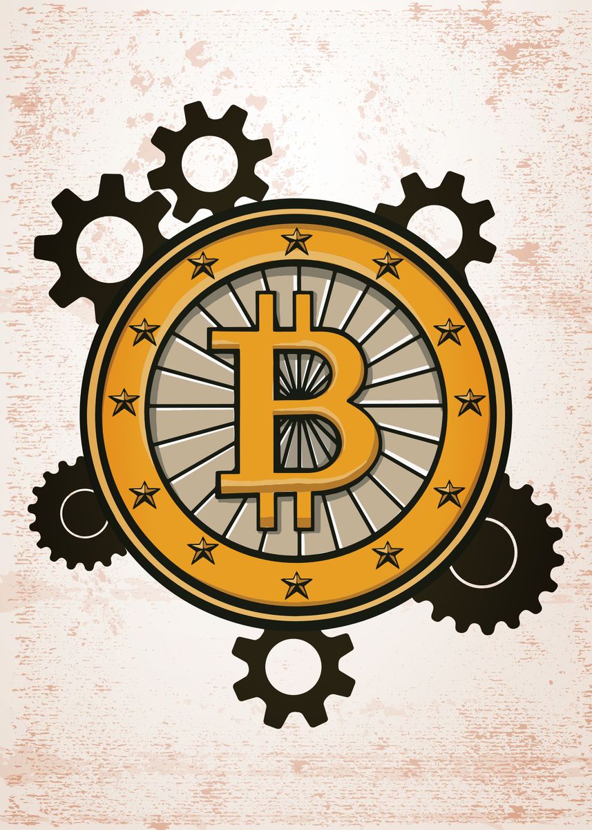 'Bitcoin Tech Design' Poster, picture, metal print, paint by BestPrints ...