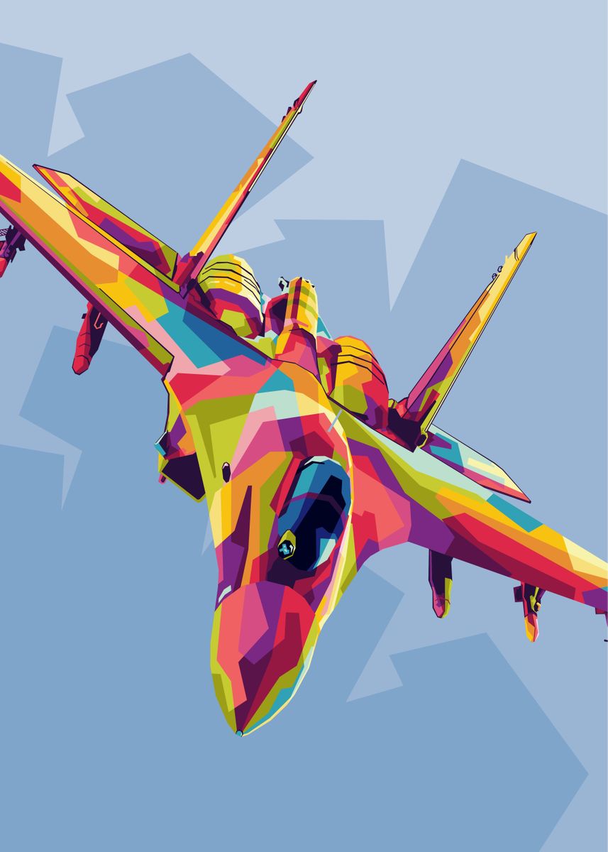 'Jet Fighter Sukhoi SU 35' Poster, picture, metal print, paint by Dimas ...