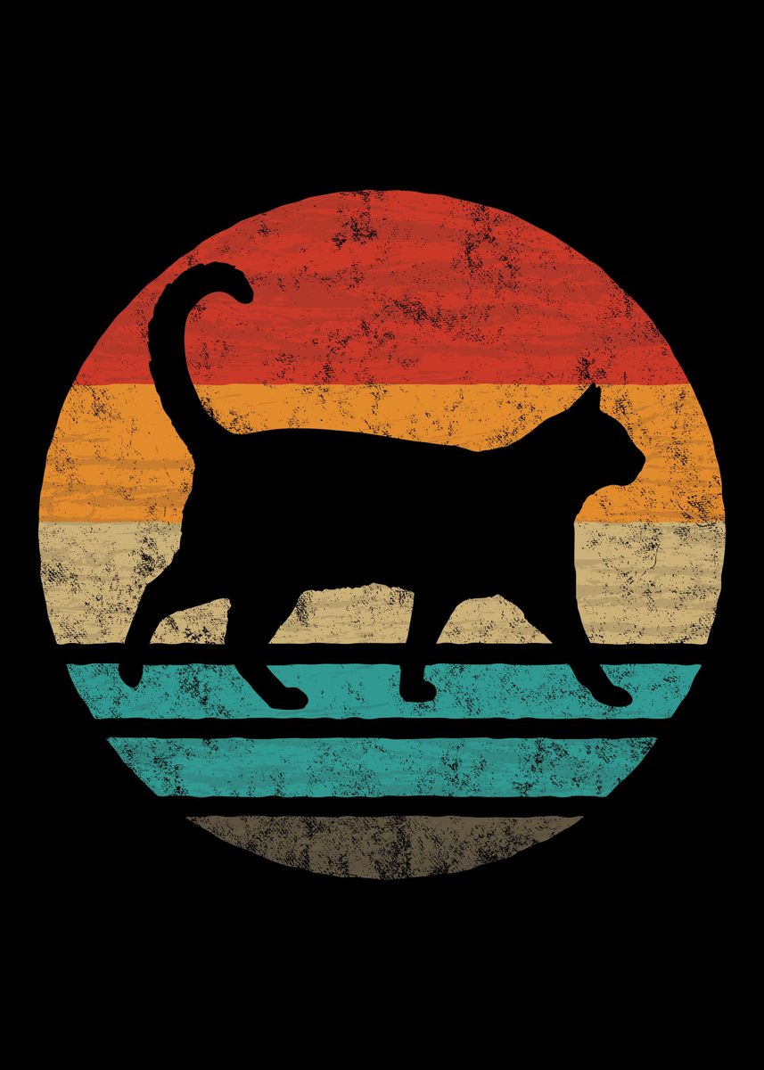 'Cat Retro Vintage' Poster by royalsigns | Displate