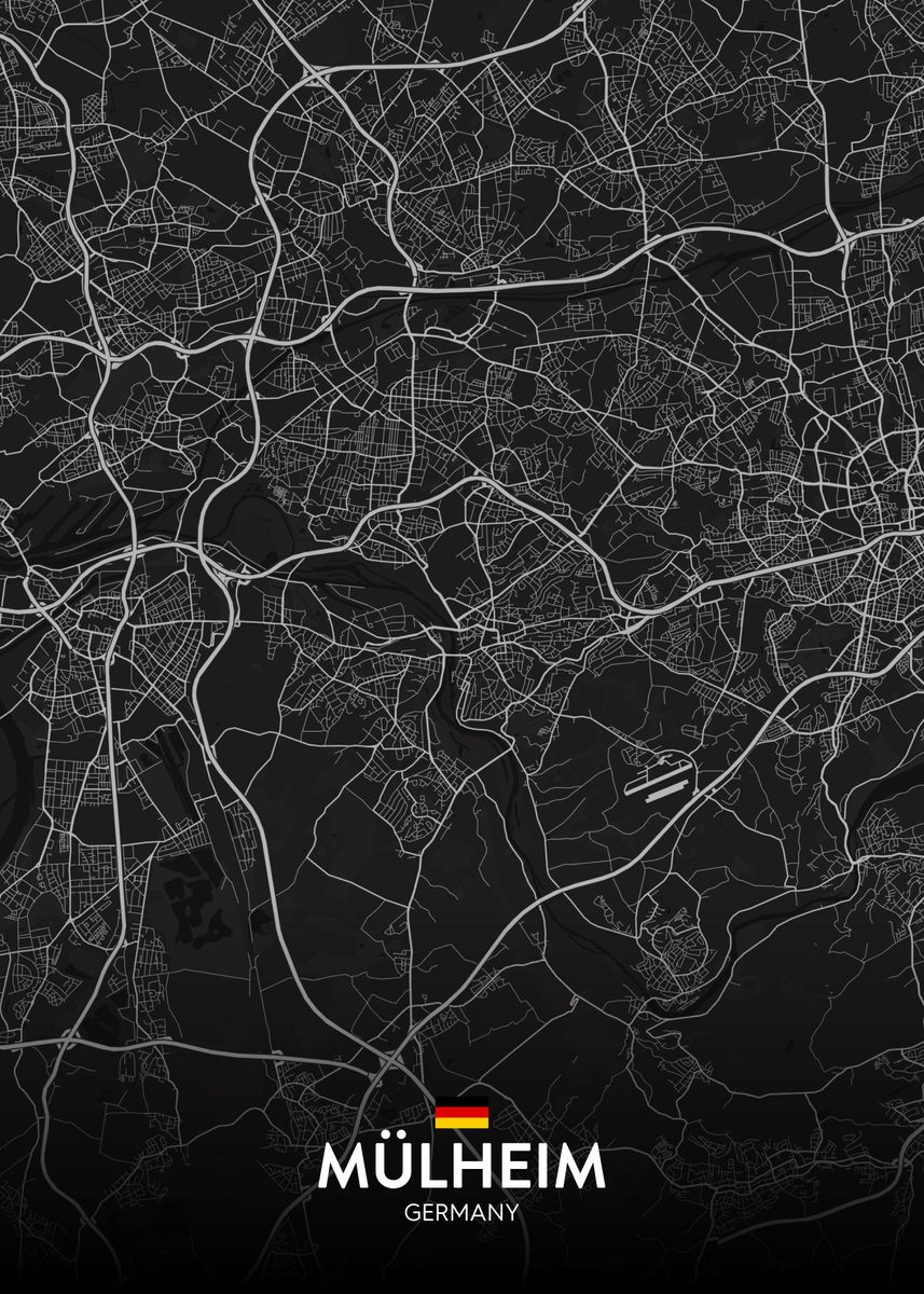 'Mulheim DE' Poster, picture, metal print, paint by IMR Designs | Displate