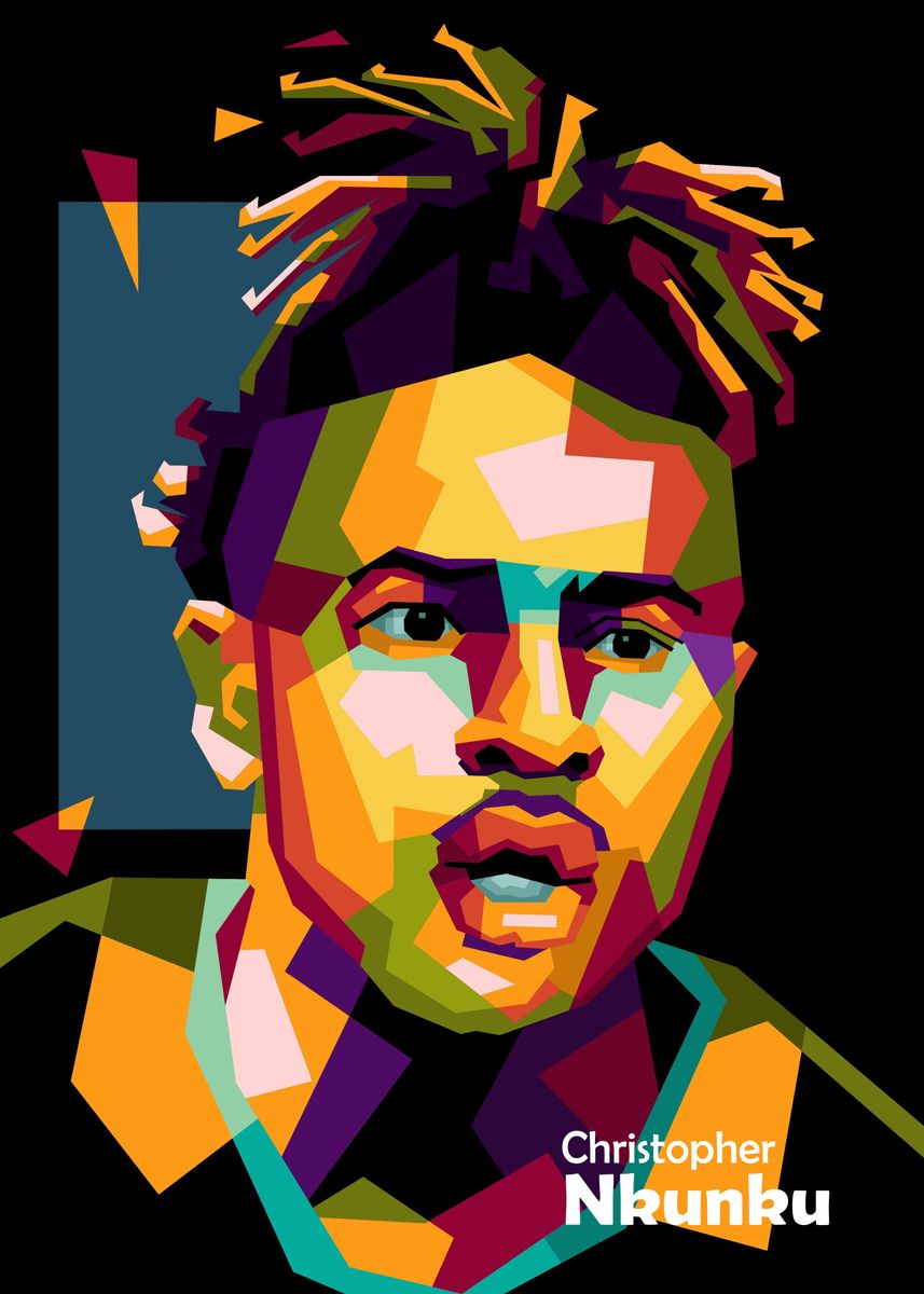 'Christopher Nkunku in wpap' Poster, picture, metal print, paint by AMIRUDIN 06 | Displate